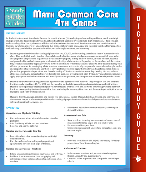 Math Common Core 4th Grade (Speedy Study Guide) - Read book online